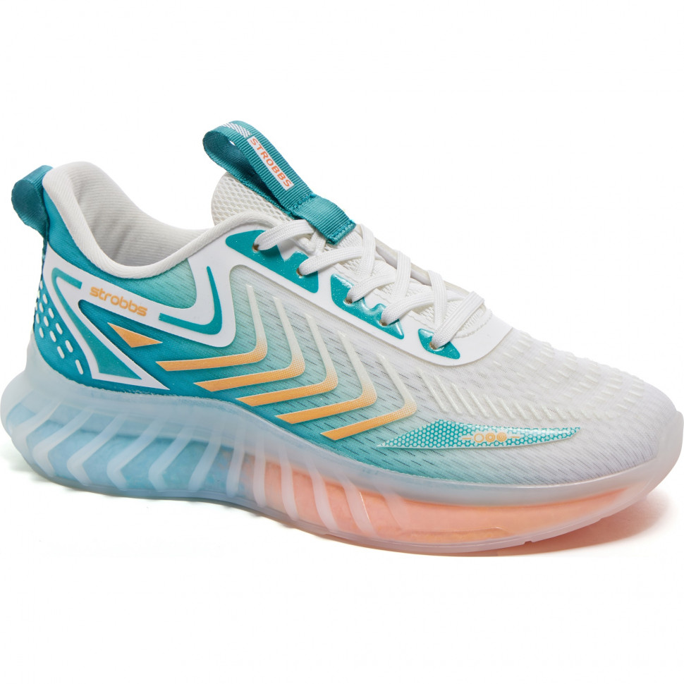 Кроссовки женские Strobbs F7310-12 белые/зеленые купить со скидкой в ...